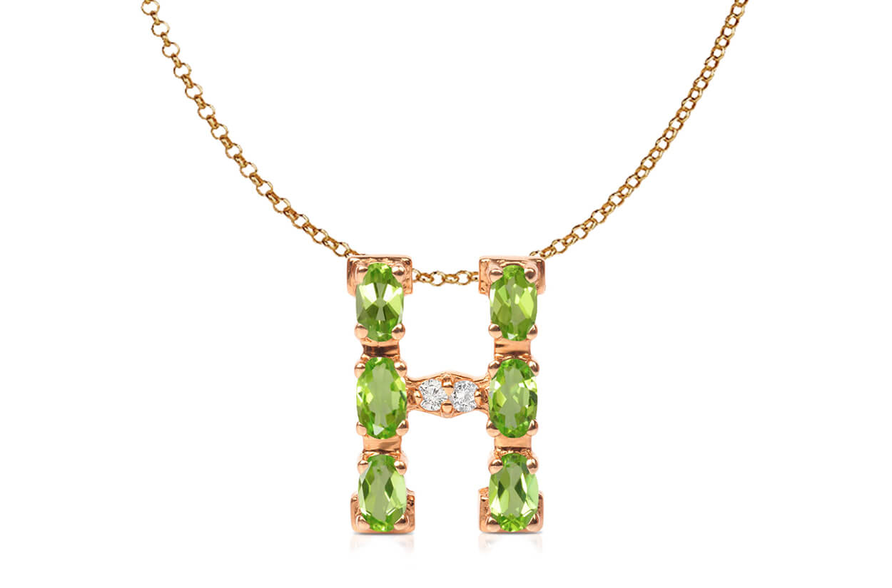 Pendant Letter H Initial 18kt Gold | Albert Hern