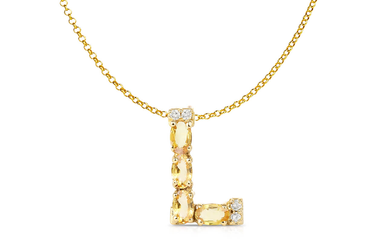 Pendant Letter L Initial 18 kt Gold | Albert Hern
