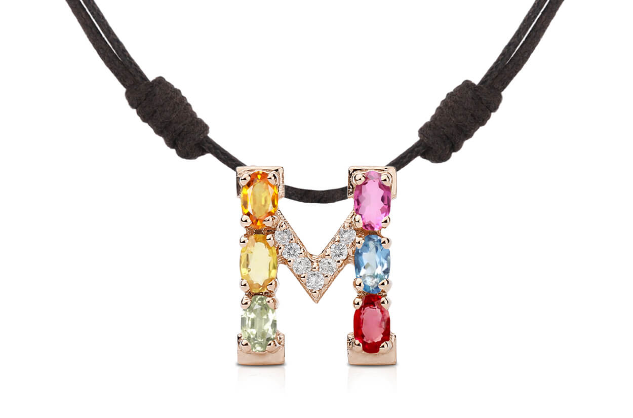 Pendant Letter M Initial 18 kt Gold | Albert Hern