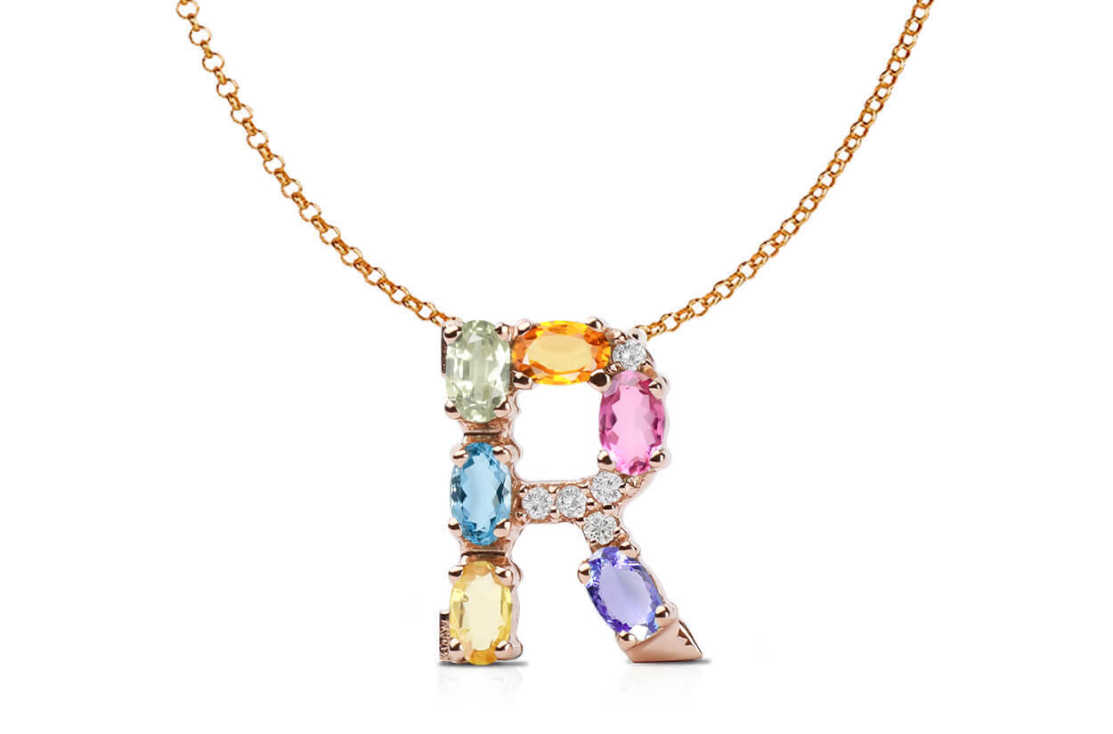 Pendant Letter R Initial 18kt Gold – Albert Hern