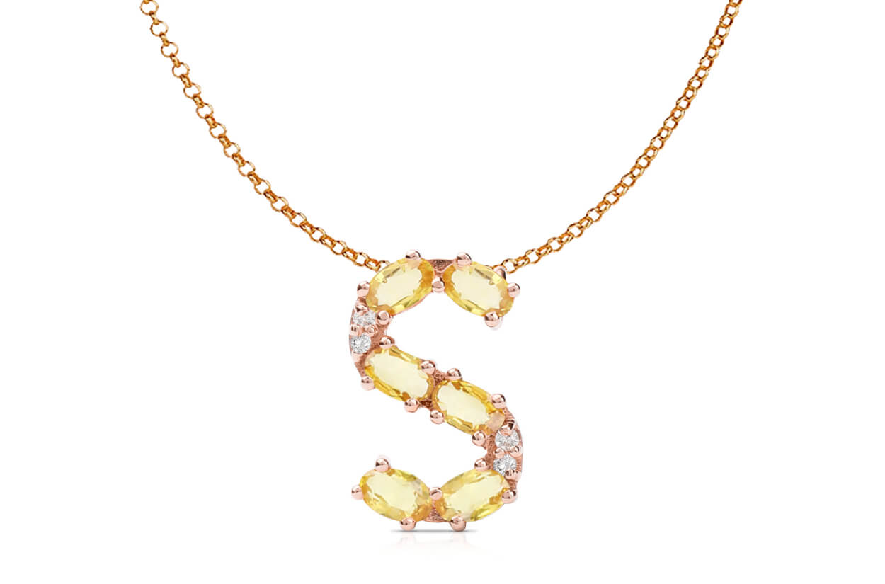Pendant Letter S Initial 18 kt Gold | Albert Hern