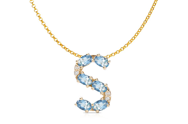 Pendant Letter S Initial 18 kt Gold | Albert Hern