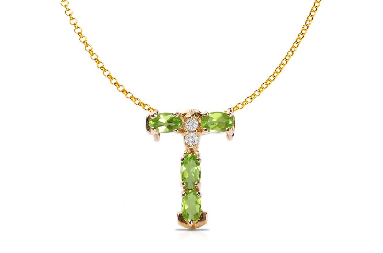 Pendant Letter T Initial 18 kt Gold | Albert Hern