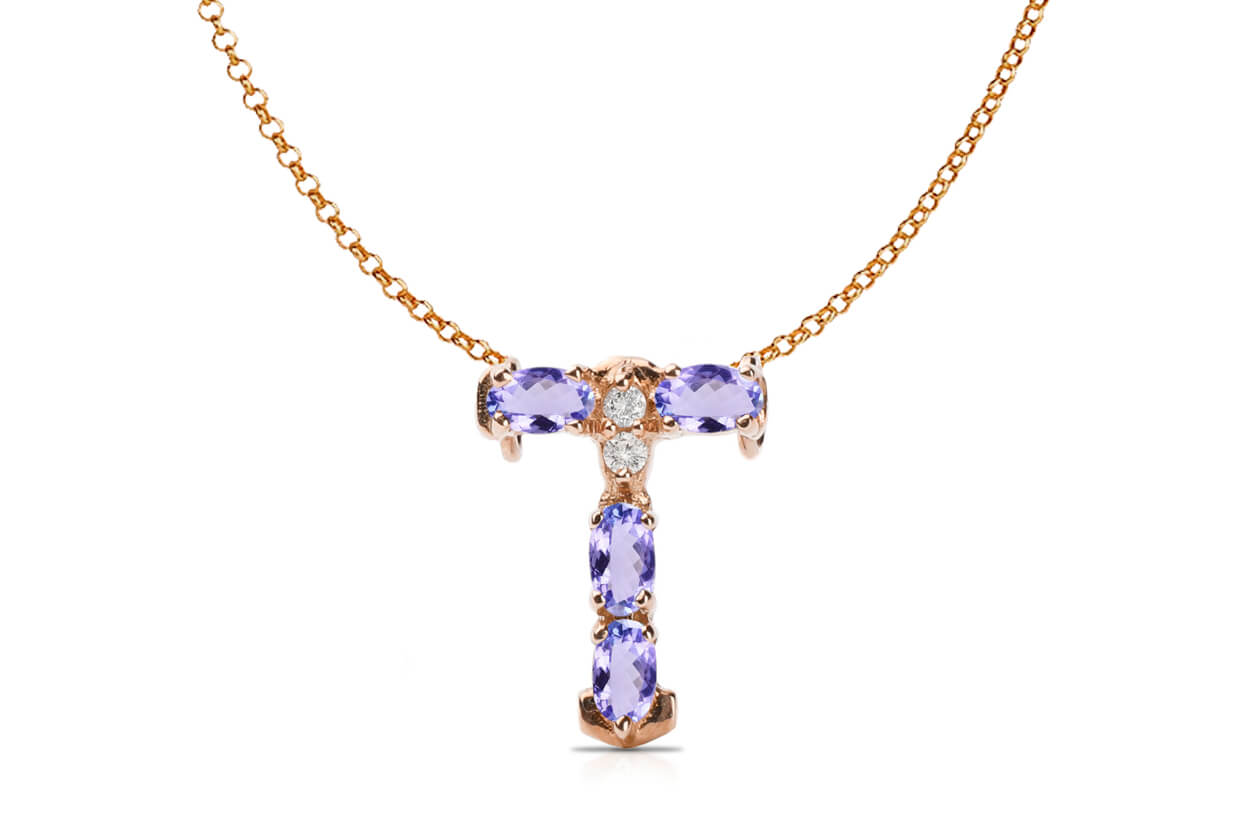 Pendant Letter T Initial 18 kt Gold | Albert Hern