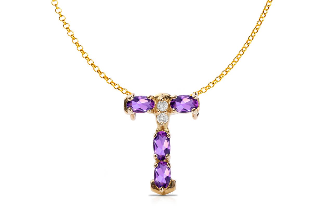 Pendant Letter T Initial 18 kt Gold | Albert Hern